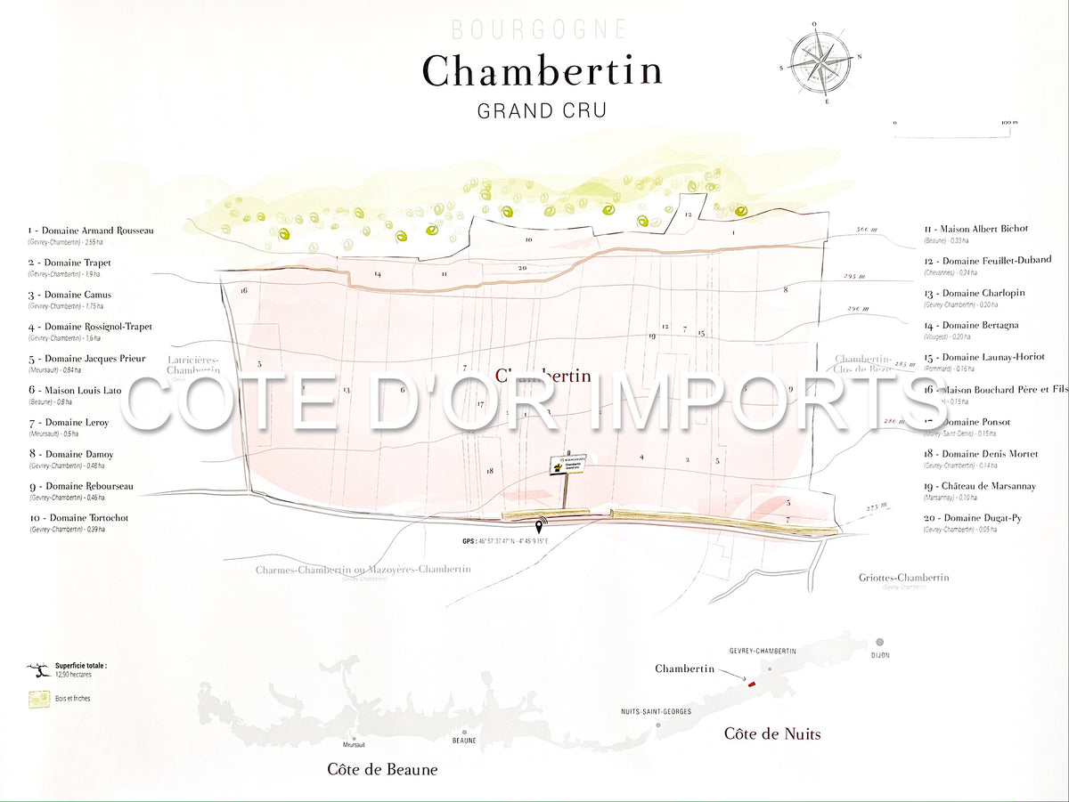 Chambertin Grand Cru Field Study Map – Cote d'Or Imports Accessories